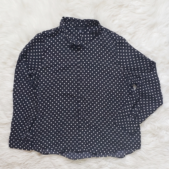 Laundry By Shelli Segal | Tops | New Laundry By Shelli Segal Black Polka Dot Button Down Blouse ...